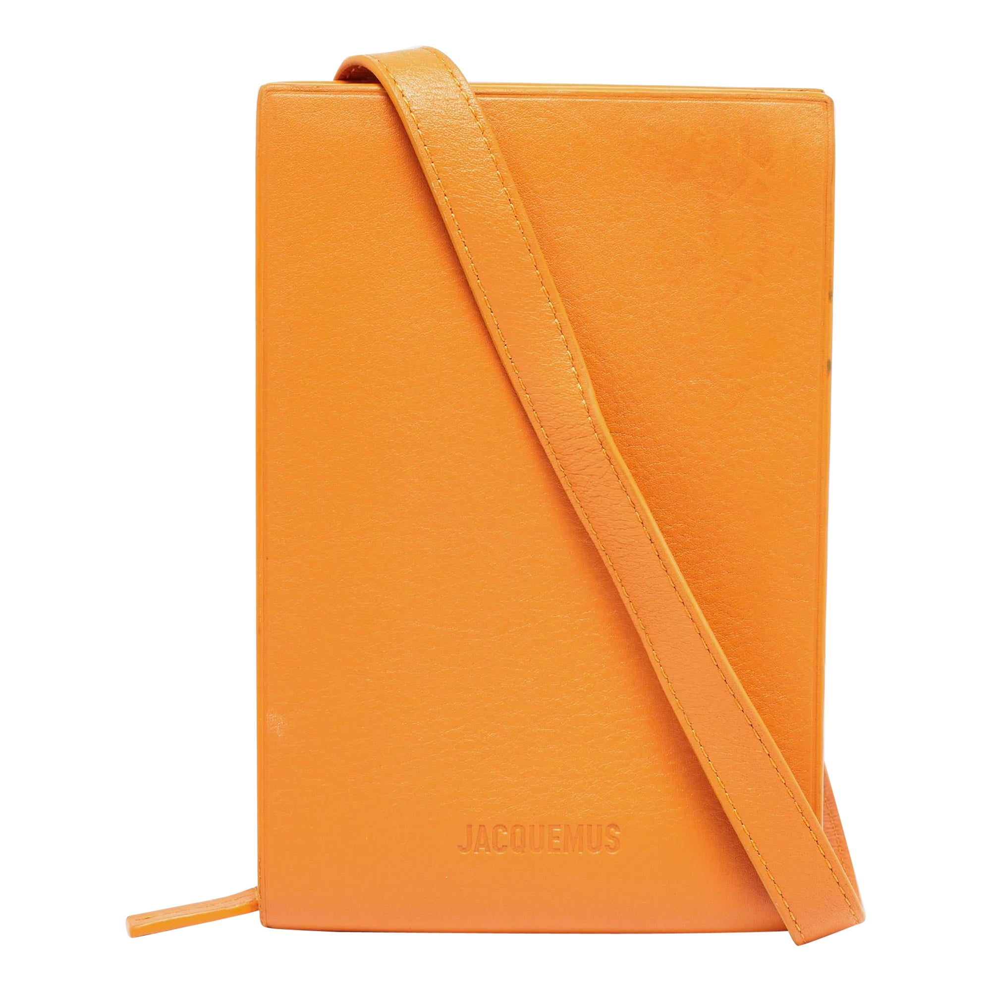 Jacquemus Orange Leather Le Gadju Neck Wallet For Sale at 1stDibs