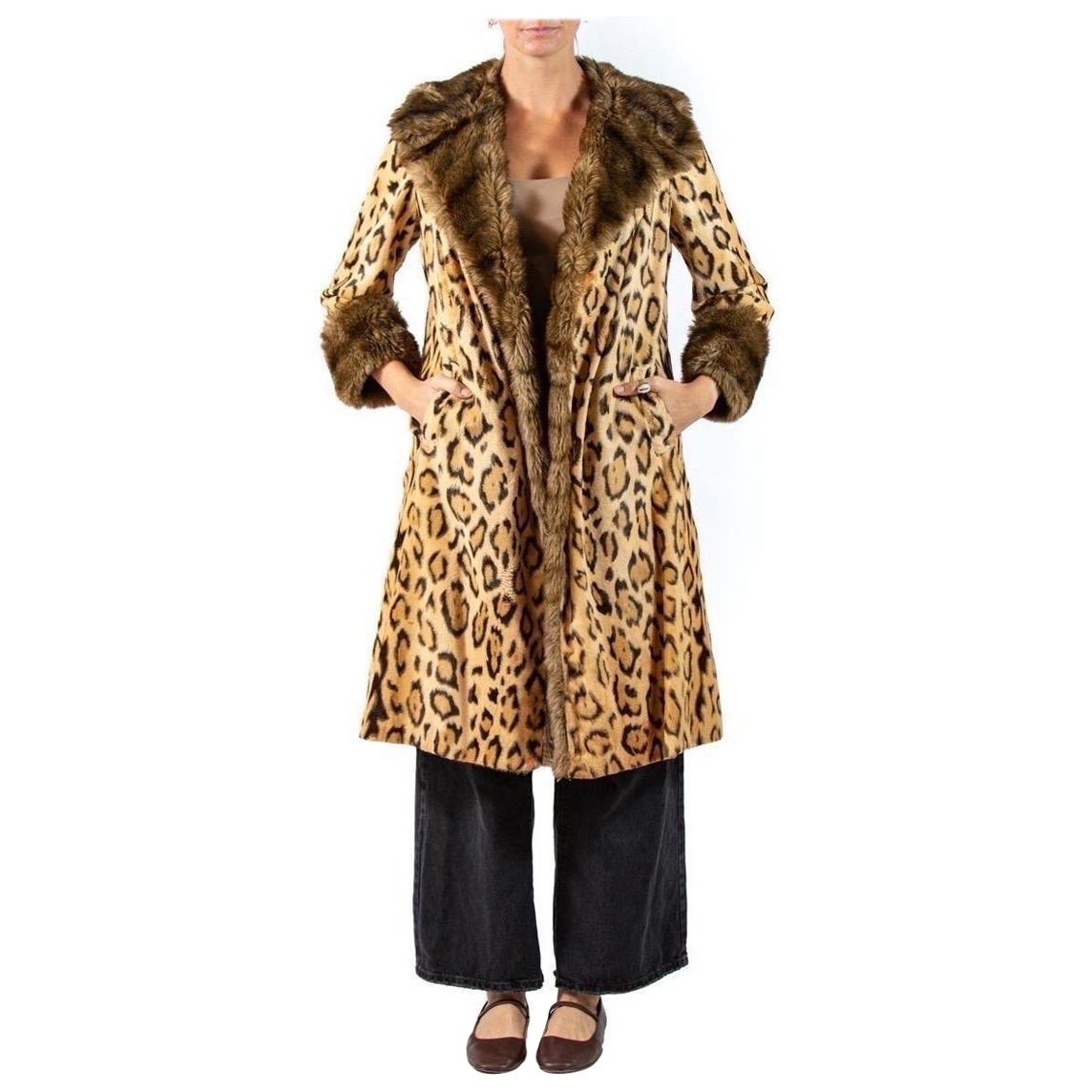 1960S Leopard Print Faux Fur Coat For Sale at 1stDibs