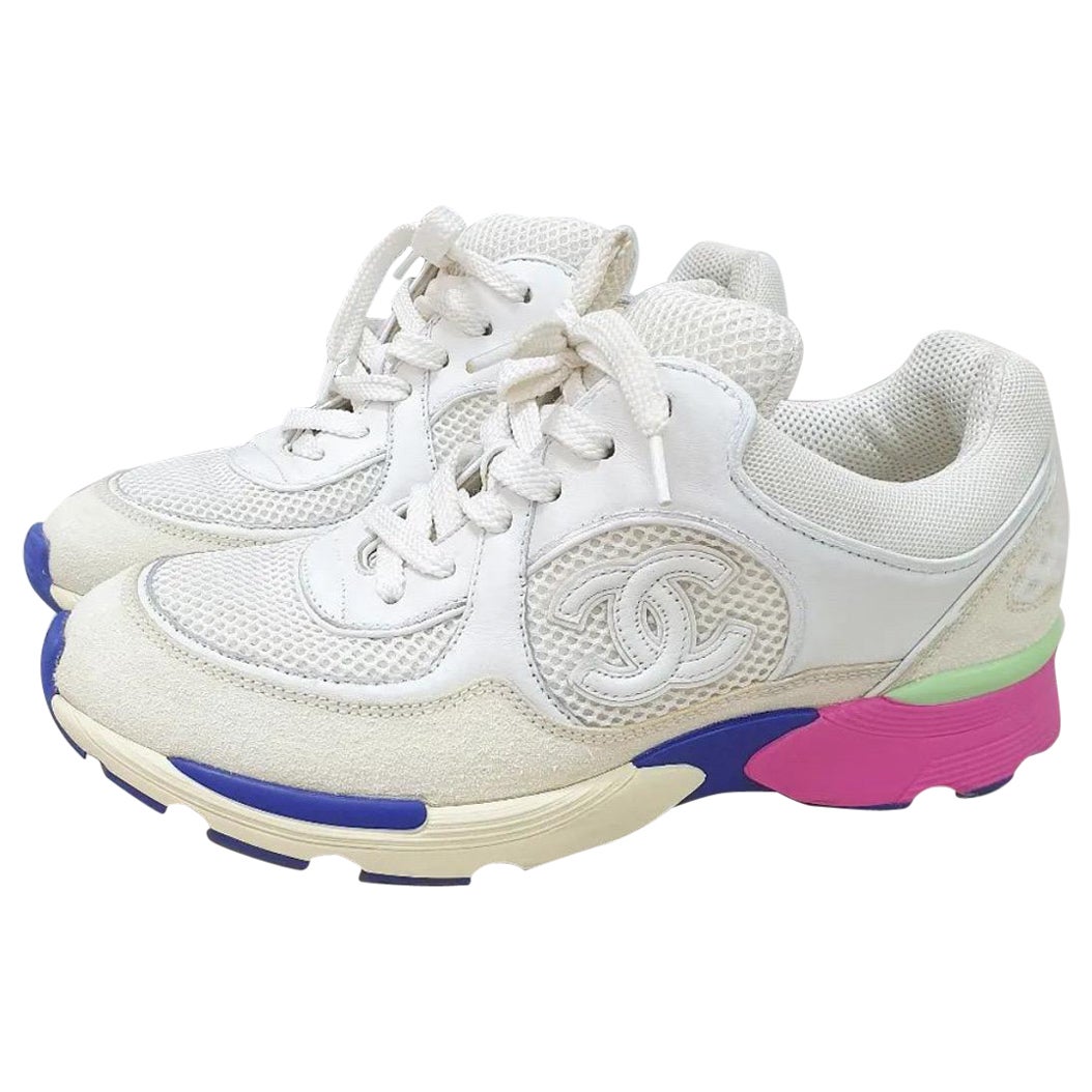 CHANEL Interlocking CC Logo Chunky Sneakers For Sale at 1stDibs