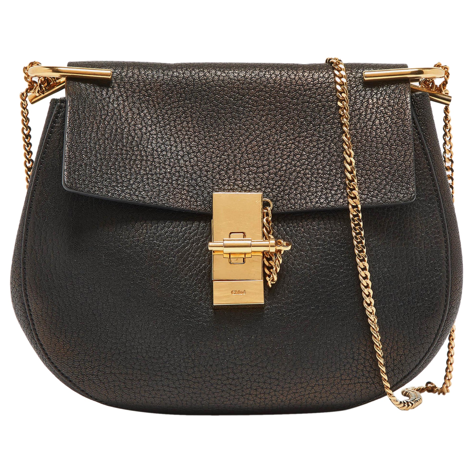 Chloe Black Leather Medium Drew Shoulder Bag For Sale at 1stDibs