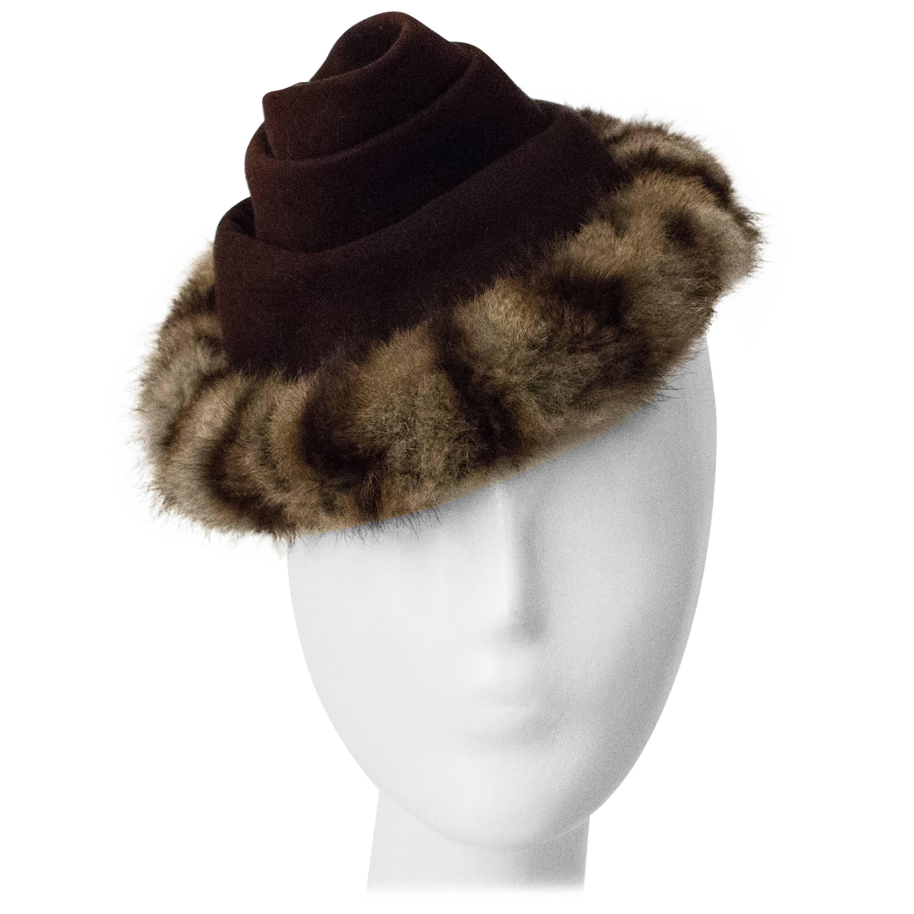 30s Mink Brown Fashion Hat at 1stDibs