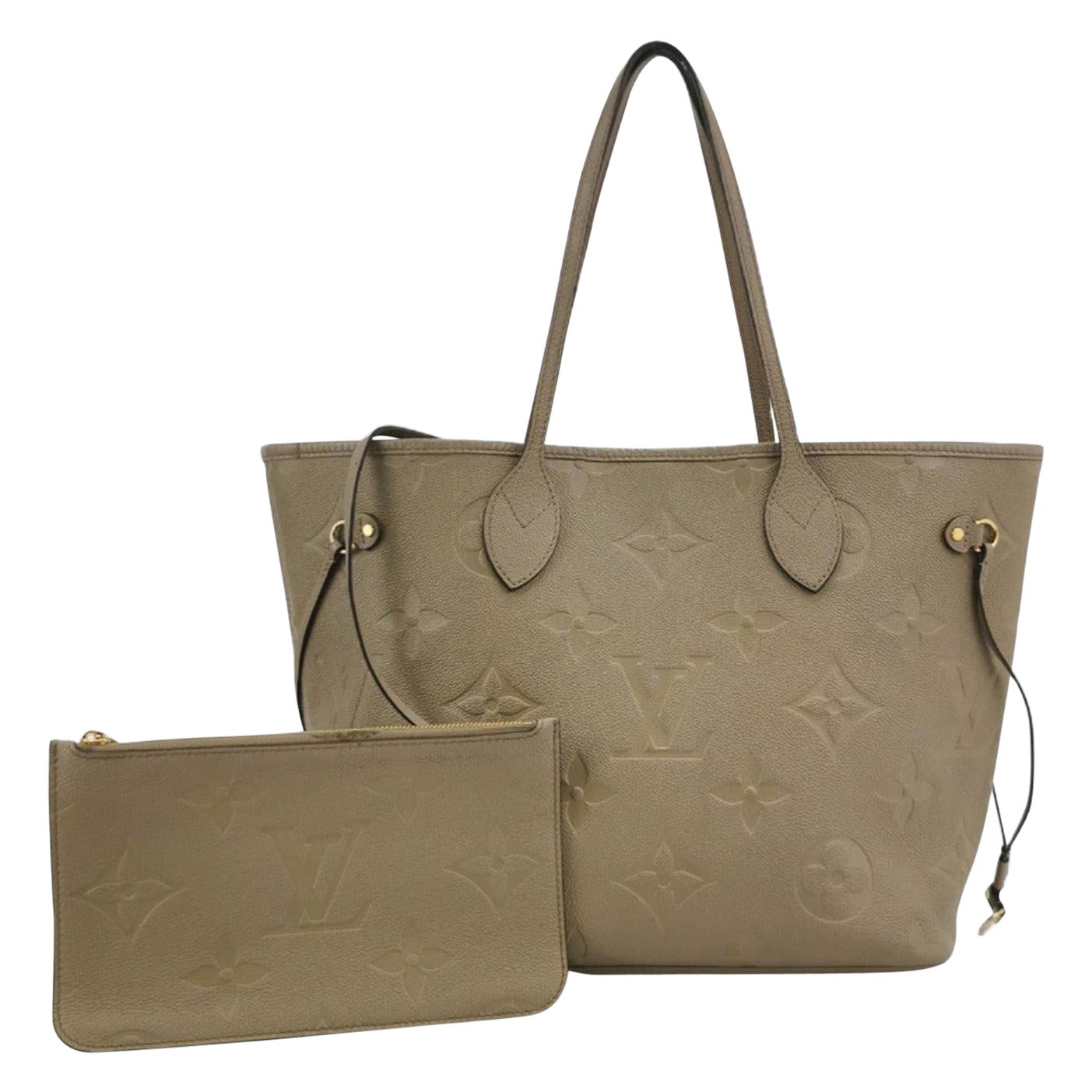 Louis Vuitton Leather Neverfull MM Tote Medium Grey For Sale at 1stDibs