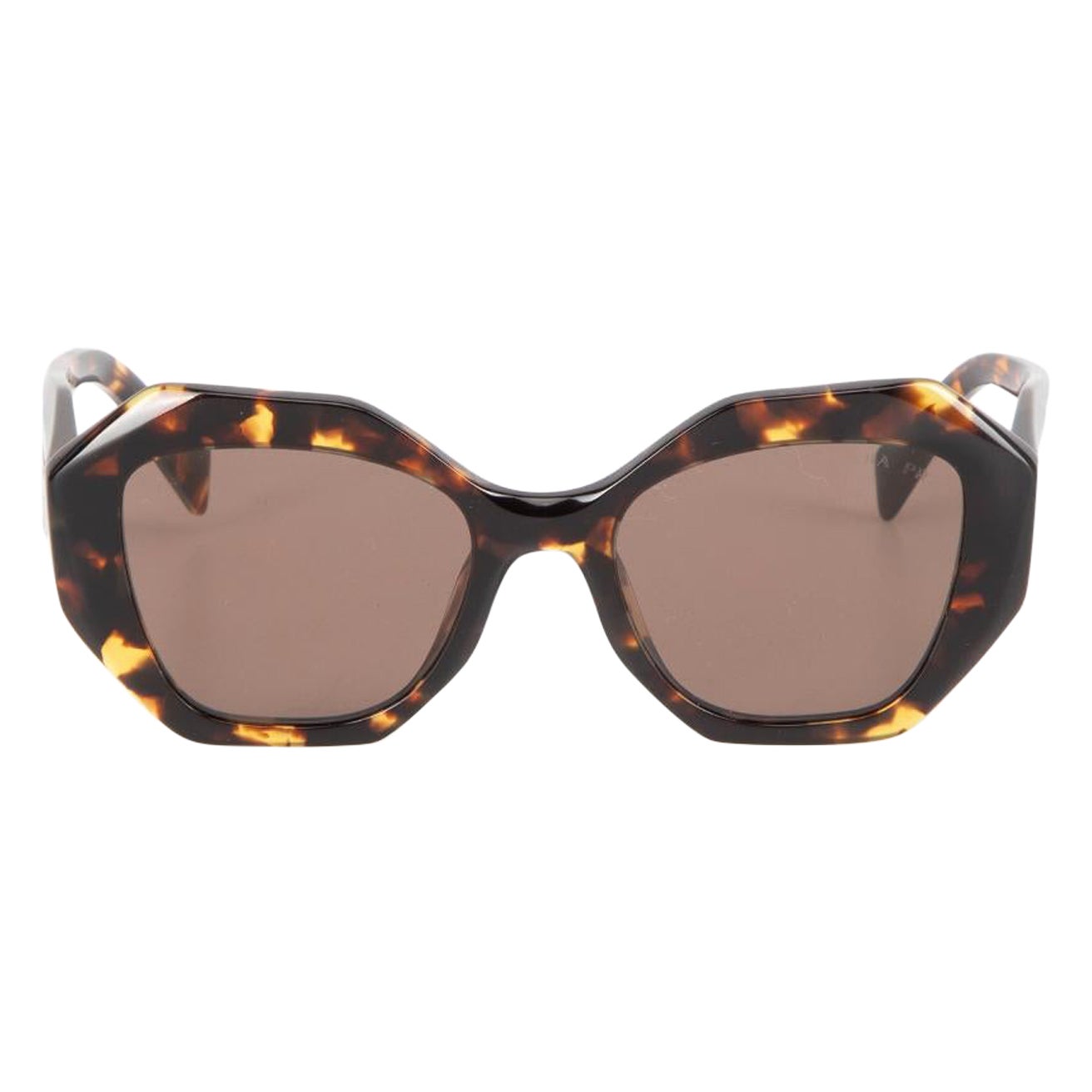 Prada Brown Tortoiseshell Irregular Sunglasses For Sale at 1stDibs