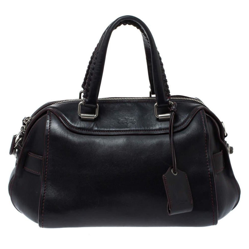 Coach Black Leather Ace Satchel For Sale at 1stDibs