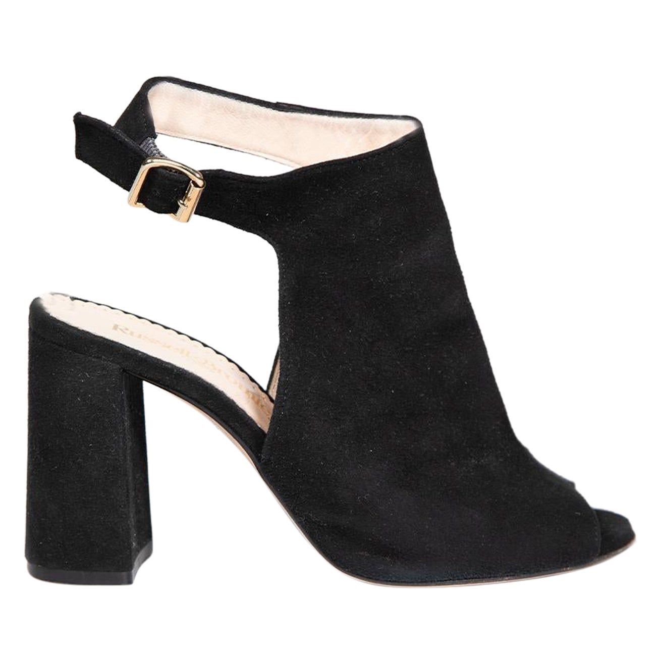Russell and Bromley Black Suede Open Back Sandals Size IT 36.5 For Sale ...