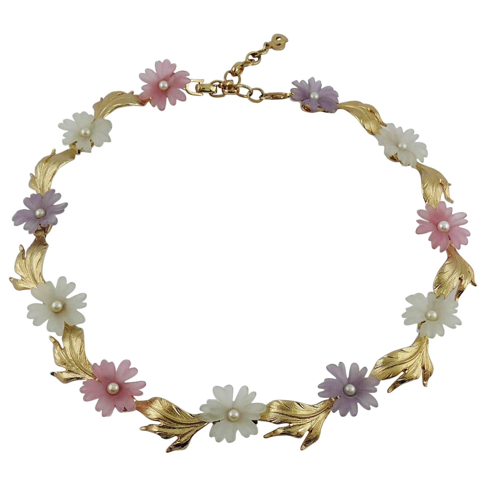 Christian Dior Vintage Delicate Floral Necklace at 1stDibs