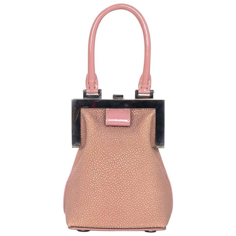 Perrin Pink Stingray Top Handle Evening Bag For Sale at 1stDibs
