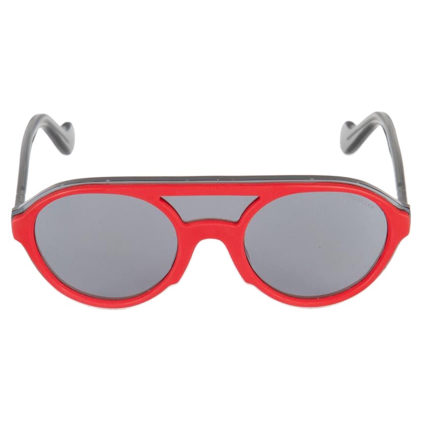 Moncler Red Tinted Round Sunglasses For Sale at 1stDibs