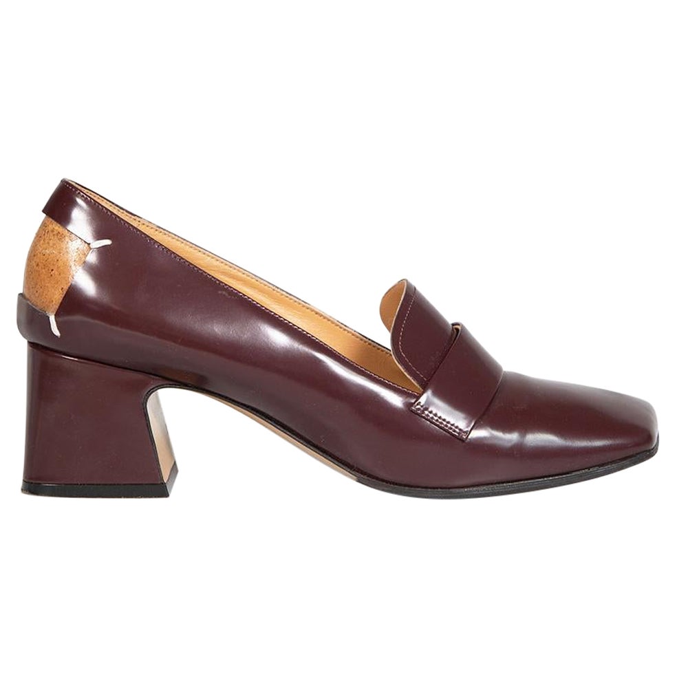 Maison Margiela Brown Leather Cut-Out Court Pumps Size IT 37 For Sale ...
