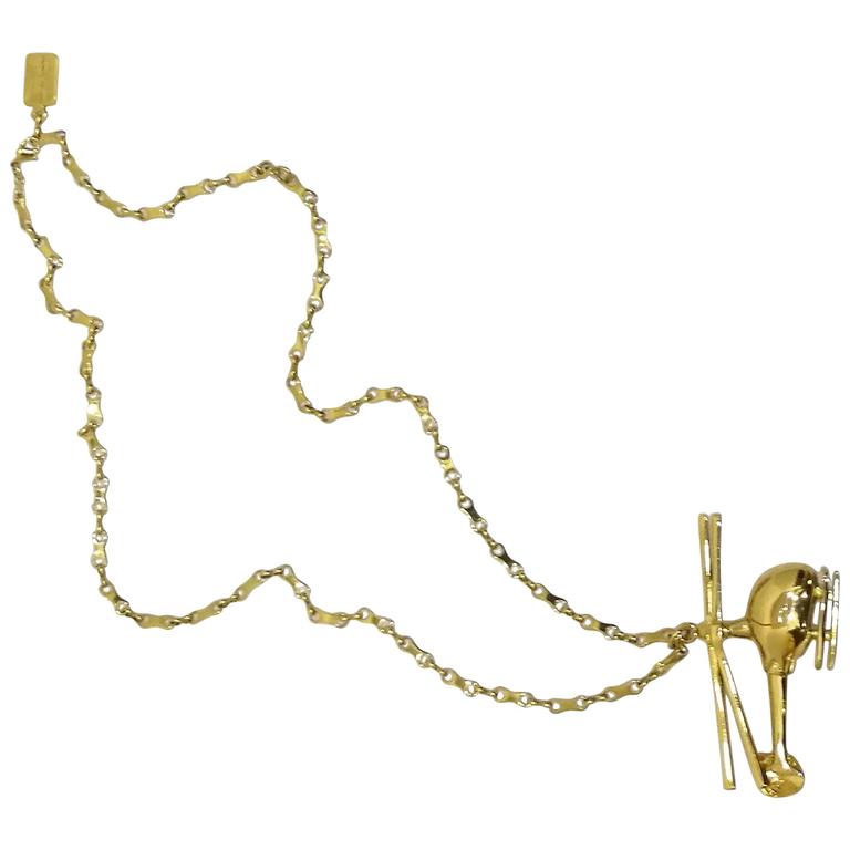 LOUIS VUITTON Helicopter Necklace Gold at 1stDibs | helicopter jewelry