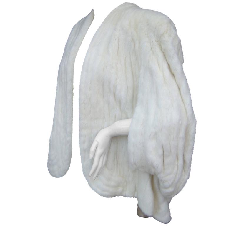 Opulent Plush Ermine Fur Capelet Wrap c 1960 at 1stDibs