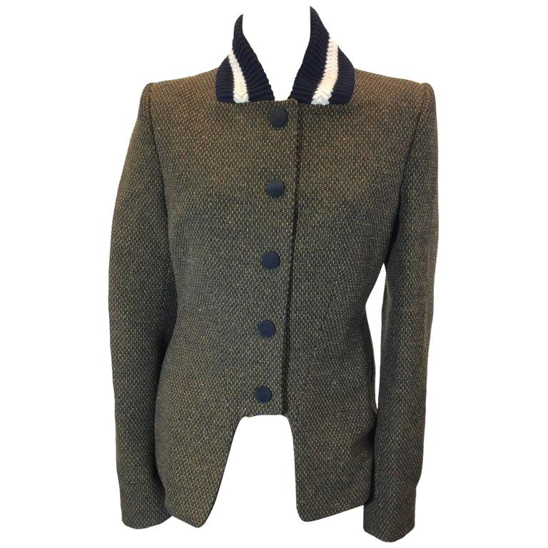 Stella McCartney Brown Tweed Button Up Jacket For Sale at 1stDibs