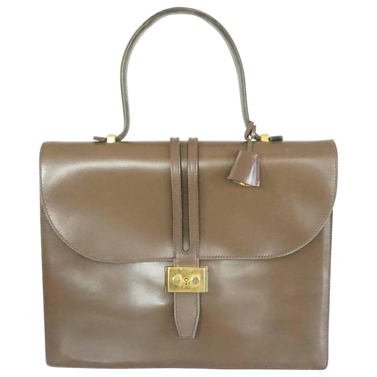 Lederer Vintage Taupe Leather Small Briefcase - 1950's at 1stDibs ...