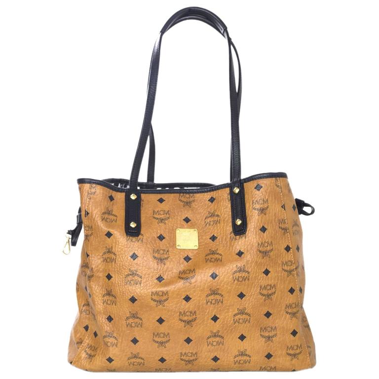 MCM Monogram Reversible Tote With Insert For Sale at 1stDibs