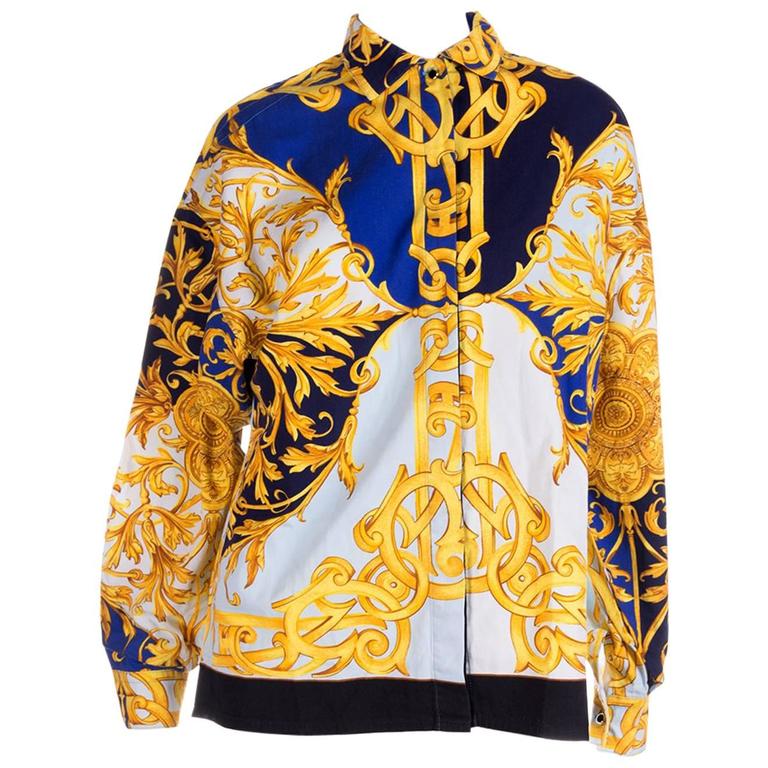 Versus Gianni Versace Bold Baroque Print Shirt at 1stDibs