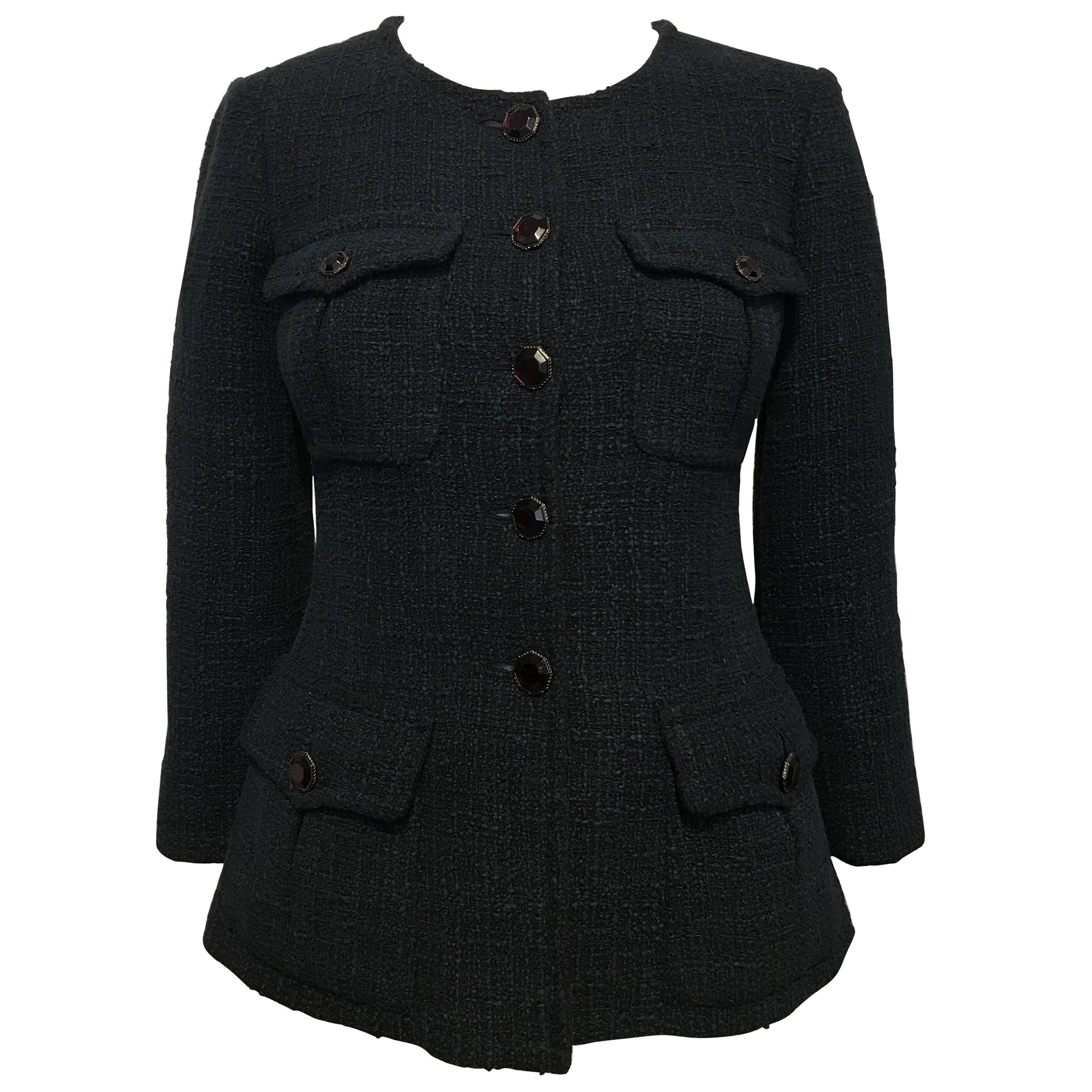 Chanel Navy Jacket For Sale at 1stDibs