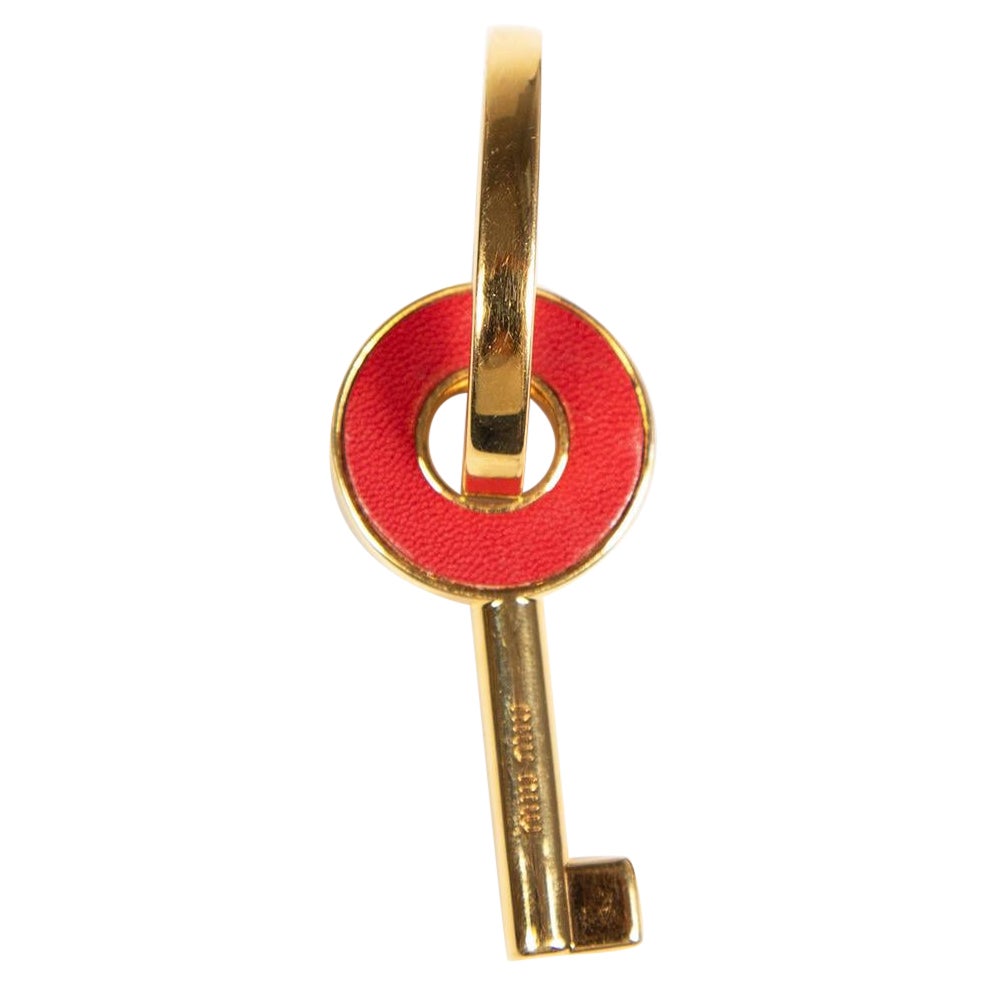 Miu Miu Gold Logo Key Ring For Sale at 1stDibs