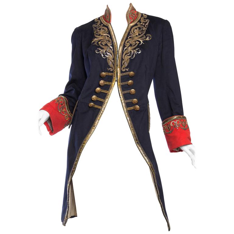 Victorian Livery Frock Coat with Antique Gold Embroidery at 1stDibs ...