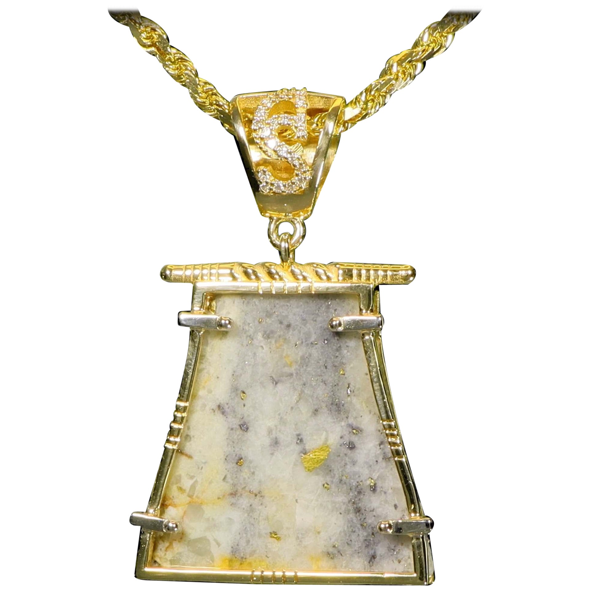 Cody Stone 52.30 Ct Golden Trilogy Natural Gold in Quartz High Jewelry ...
