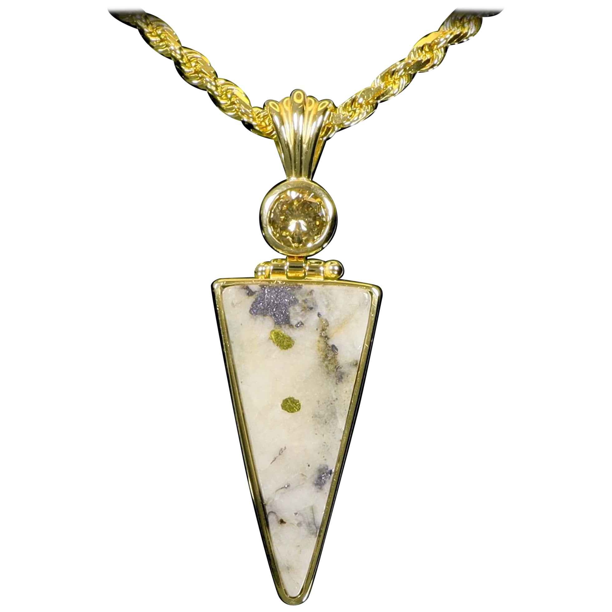 Cody Stone 27.95 Ct Natural Gold in Quartz High Jewelry Necklace For ...