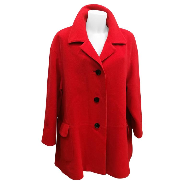 Escada by Margaretha Ley Wool Red Coat at 1stDibs | escada red coat ...