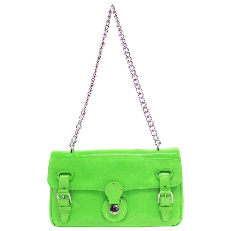 Ralph Lauren 'Ricky' Neon Green Shoulder Bag For Sale at 1stDibs | neon ...
