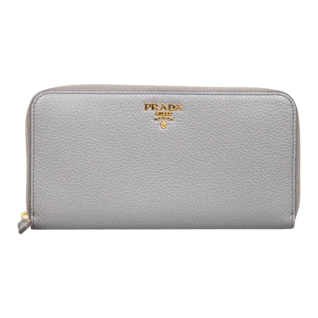 Prada Grey Large Leather Wallet For Sale at 1stDibs