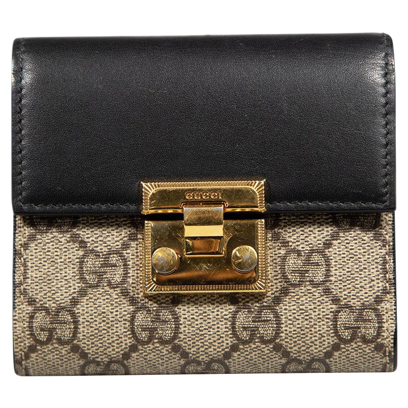 Gucci Brown Leather GG Pattern Wallet For Sale at 1stDibs