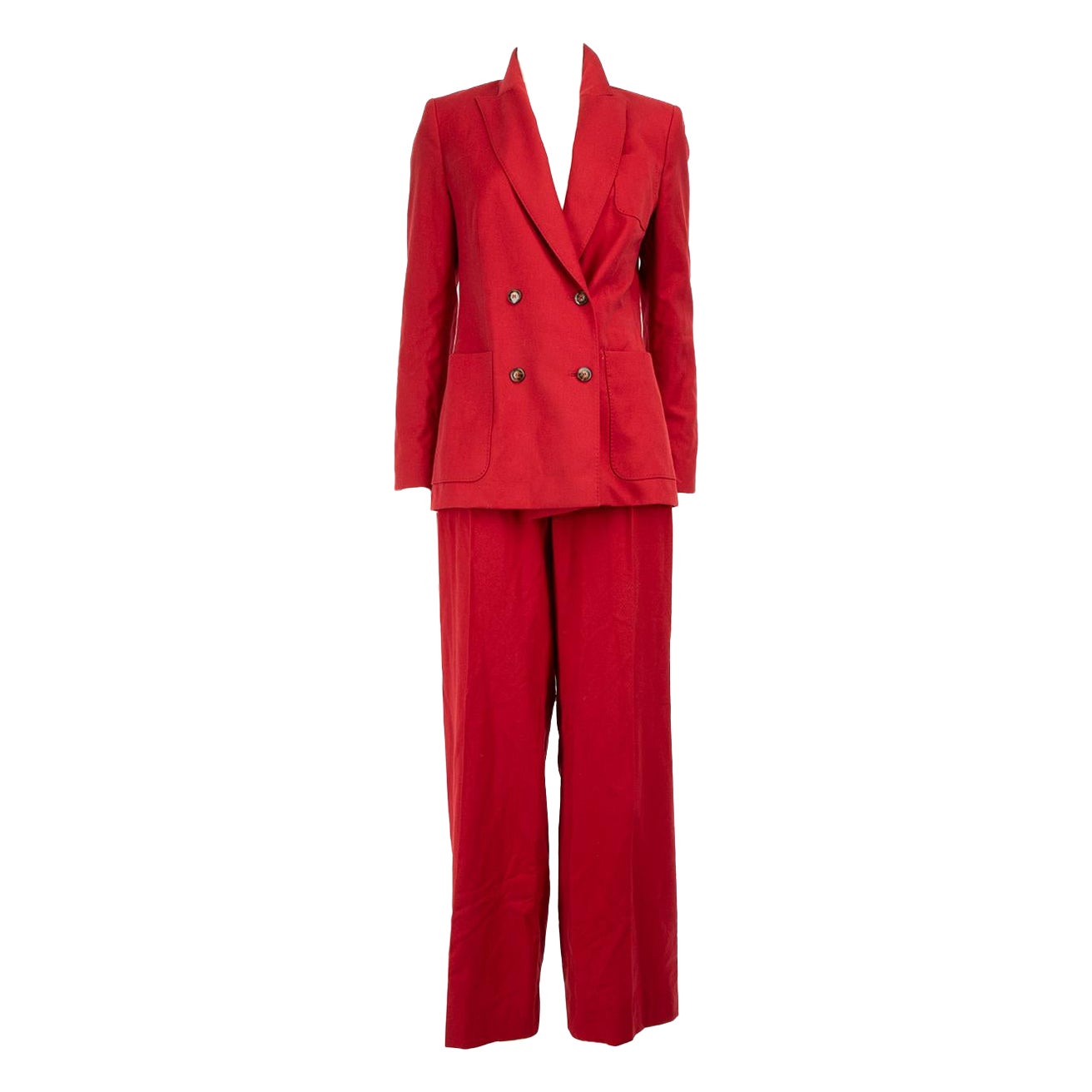 Max Mara Red Wool Blazer and Trouser Suits Size M For Sale at 1stDibs