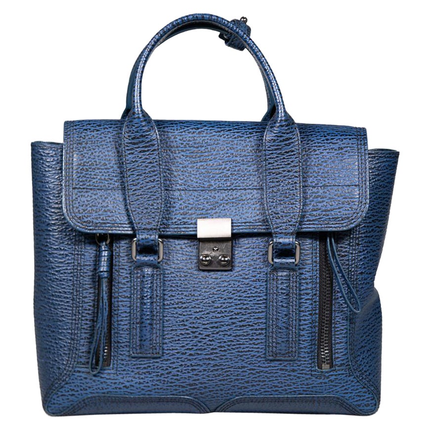 3.1 Phillip Lim Blue Leather Medium Pashli Satchel For Sale at 1stDibs