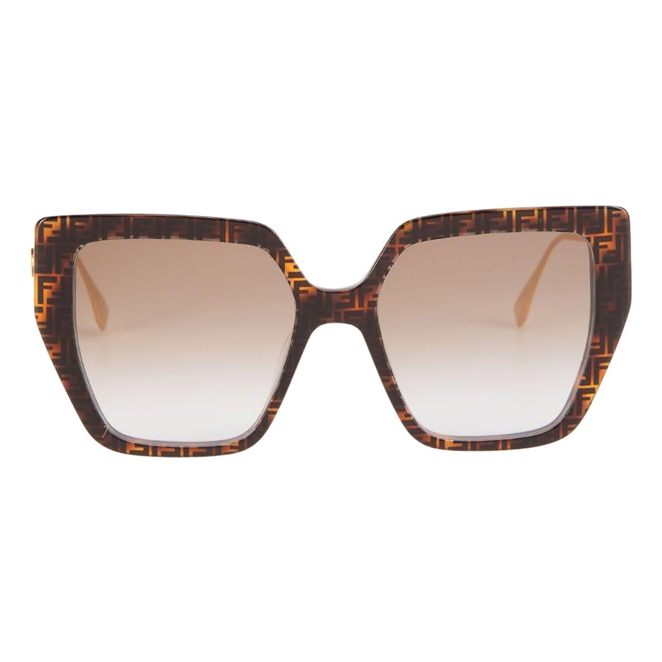 Fendi SS24 Gold Square Frame Sunglasses For Sale at 1stDibs