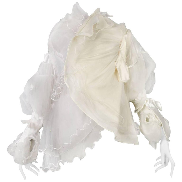 Maison Martin Margiela Artisanal White Tulle Ruffle Jacket at 1stDibs