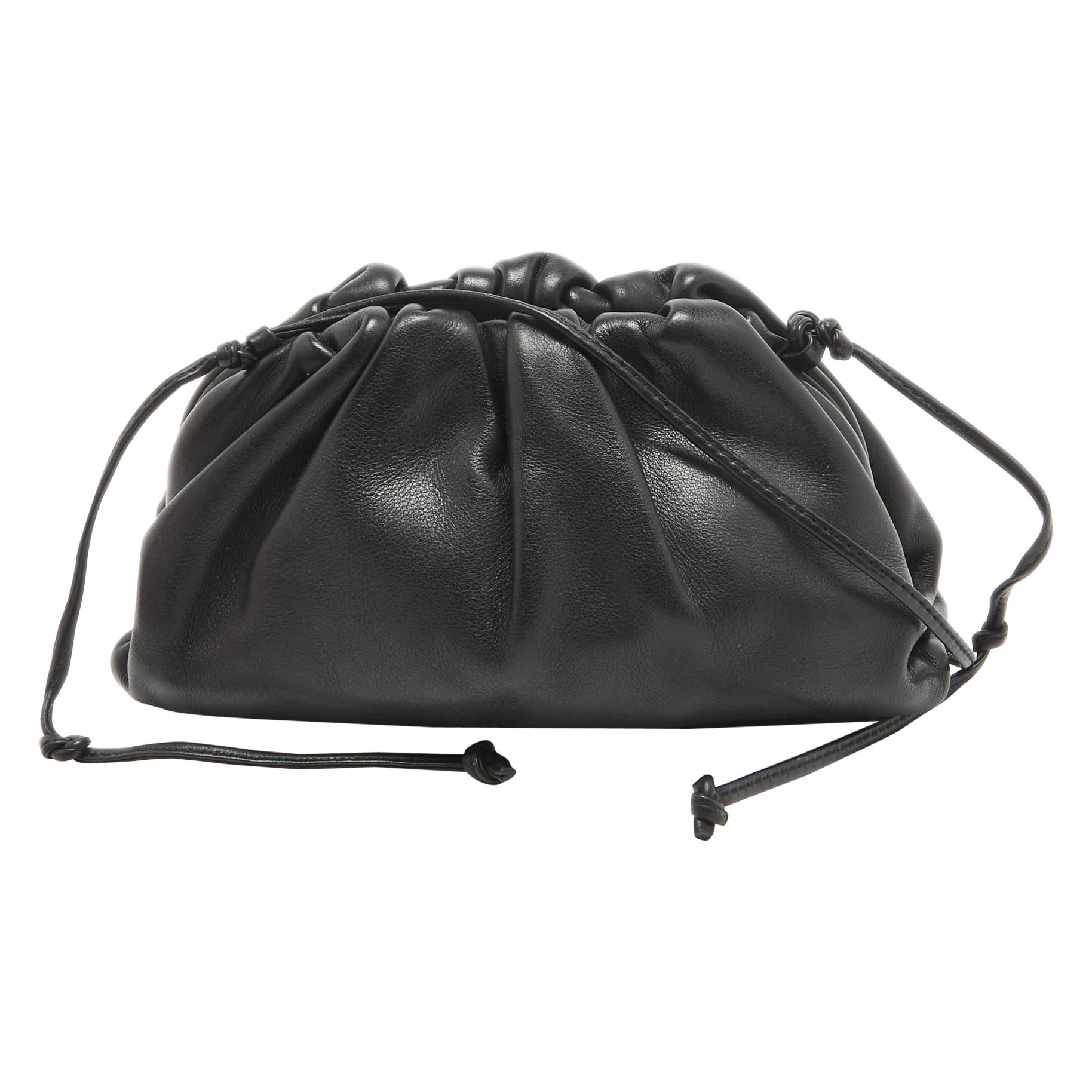 Bottega Veneta Black Leather Mini The Pouch Bag For Sale at 1stDibs
