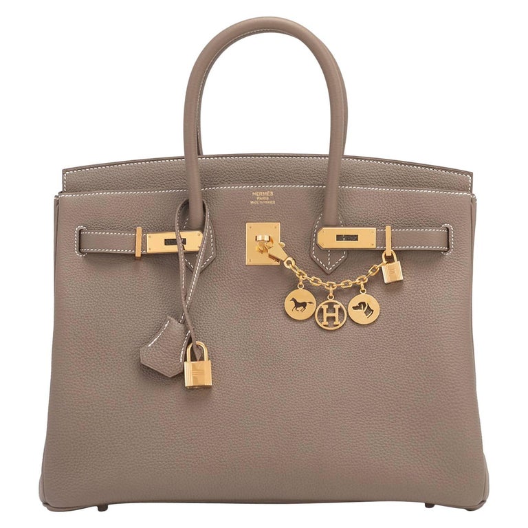 Hermes 35cm Birkin Etoupe Togo Taupe Gold Hardware Bag W Stamp, 2024 - Great Gifts Club