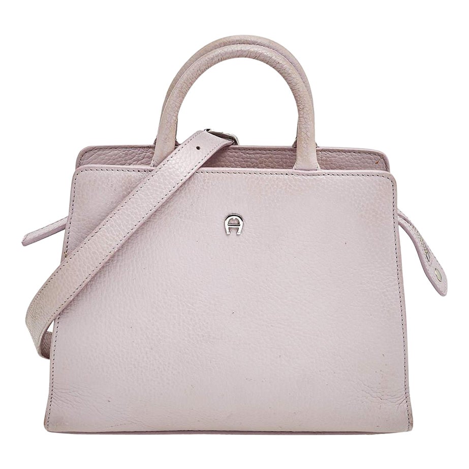 Aigner Lilac Leather Tote For Sale at 1stDibs