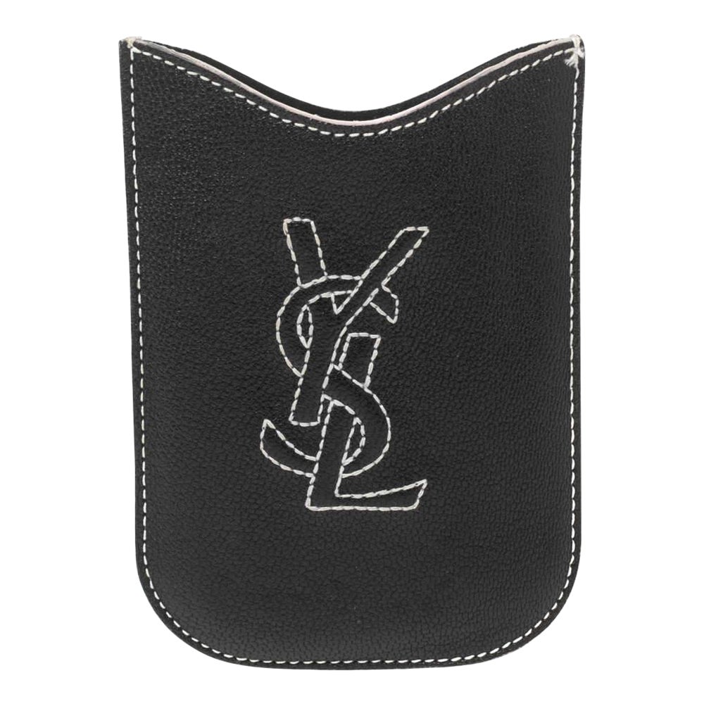 Yves Saint Laurent Black Leather Phone Cover For Sale at 1stDibs