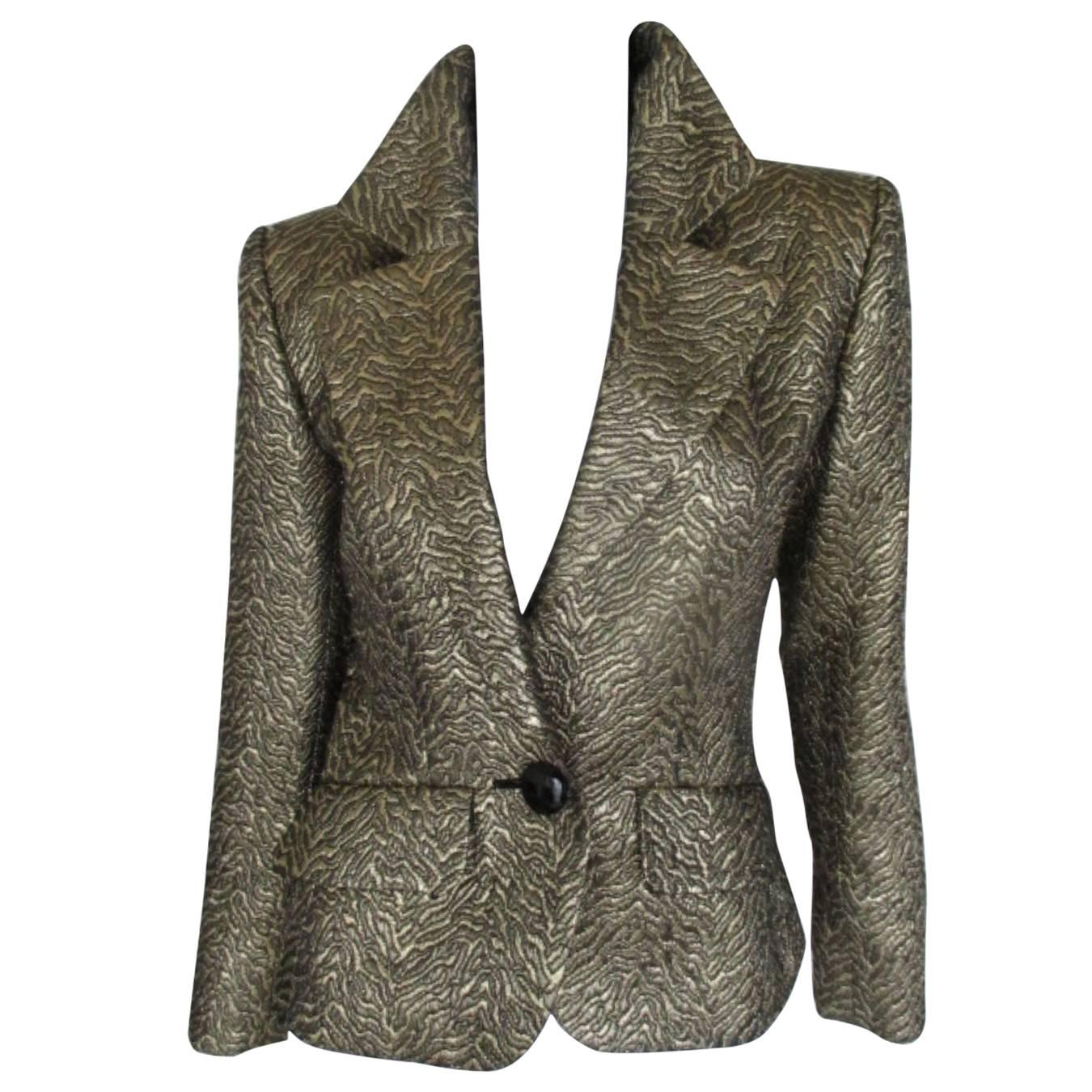 Yves Saint Laurent Gold Metallic Jacket at 1stDibs | saint laurent gold ...