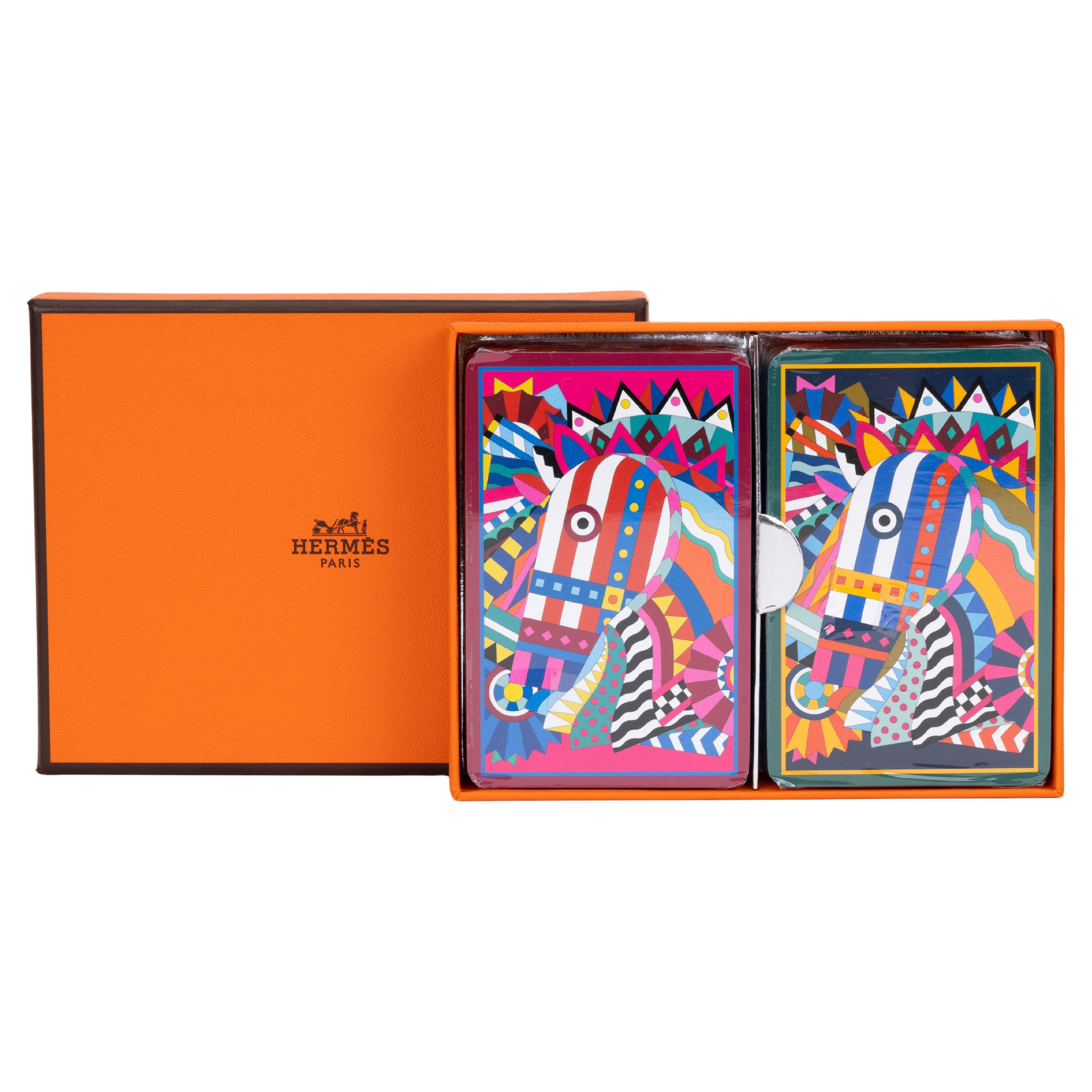 Hermès New Set 2 Poker Decks In Box For Sale at 1stDibs