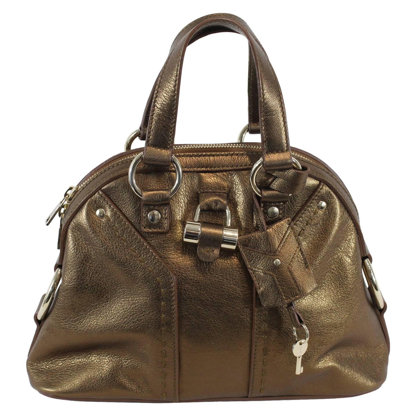 Mini Muse Yves Saint Laurent Bag Golden Bag. For Sale at 1stDibs