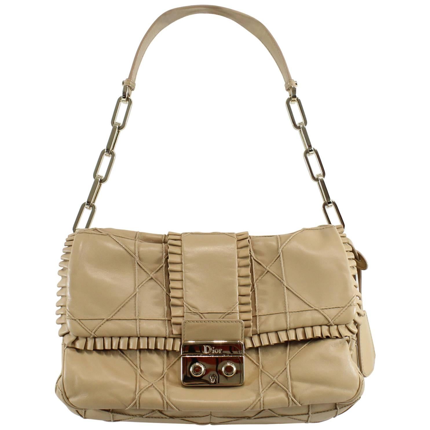 Dior New Lock Light Brown Shoulder Bag at 1stDibs