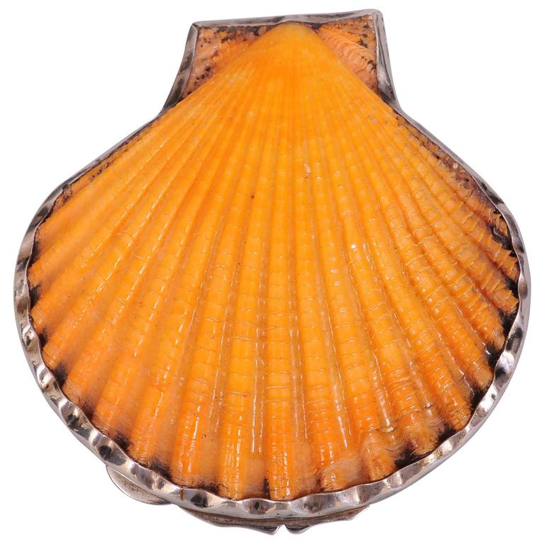 Cartier Sterling Silver and Scallop Shell Covered Mirror at 1stDibs