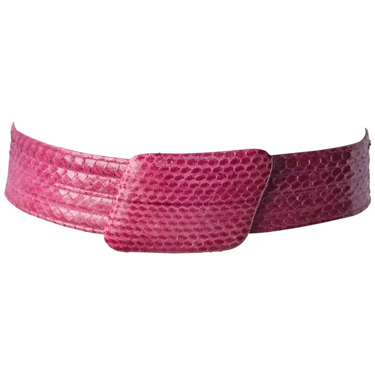 Galanos Magenta Snakeskin Belt For Sale at 1stDibs | magenta belt