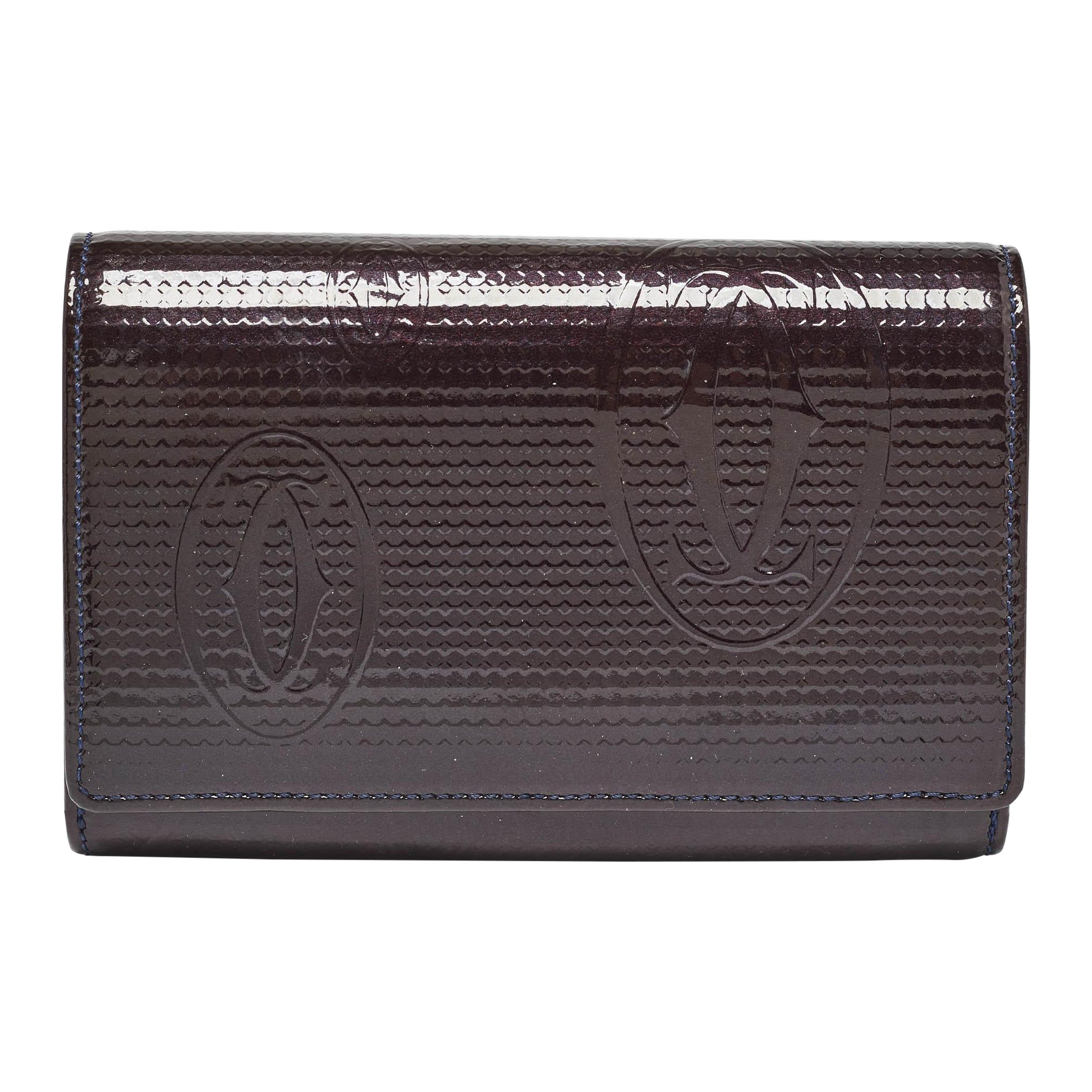 Cartier Plum Leather Happy Birthday French Wallet For Sale at 1stDibs