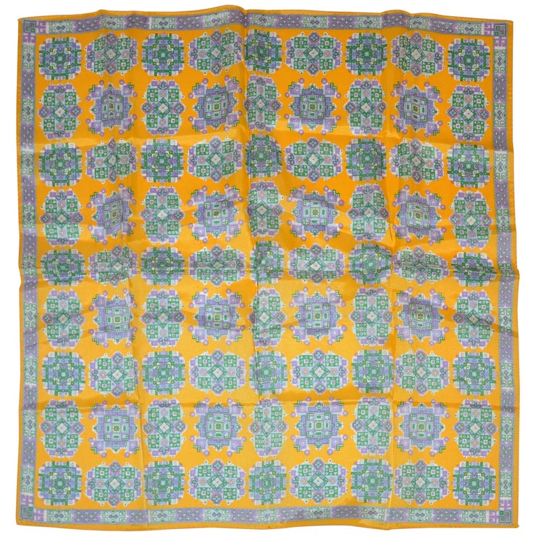 Multi-Color Accented with Yellow Color-Block Scarf For Sale at 1stDibs