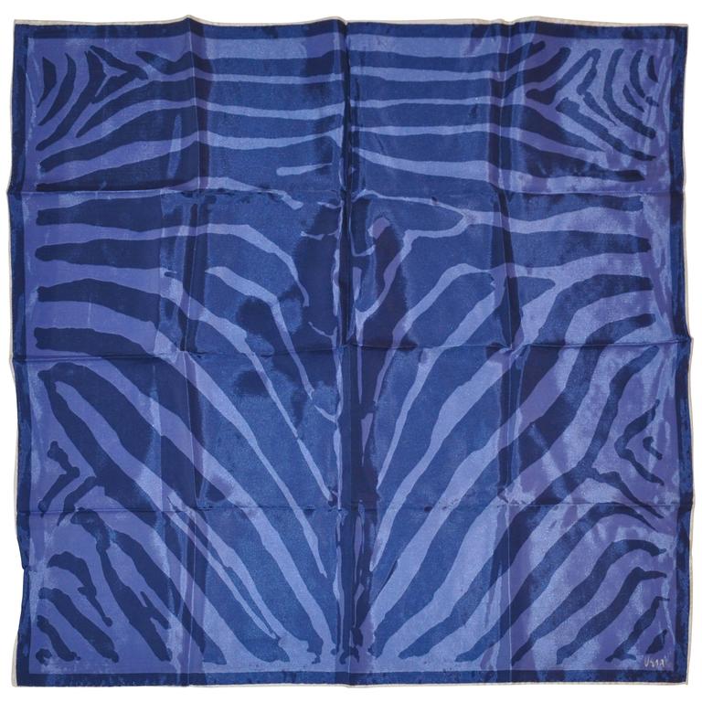 Vera Lavender and Violet Leopard Stripe Handkerchief For Sale at 1stDibs