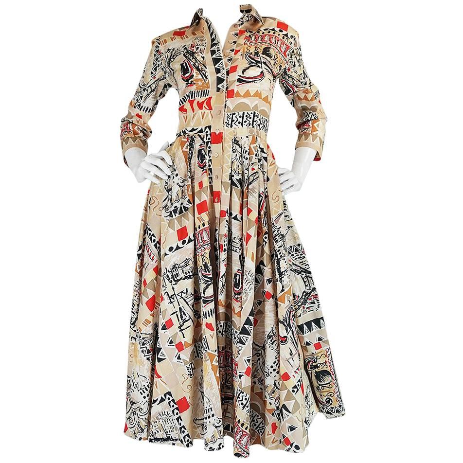 S/S 2004 Prada Runway Postcard Print Cotton Dress at 1stDibs | prada ...