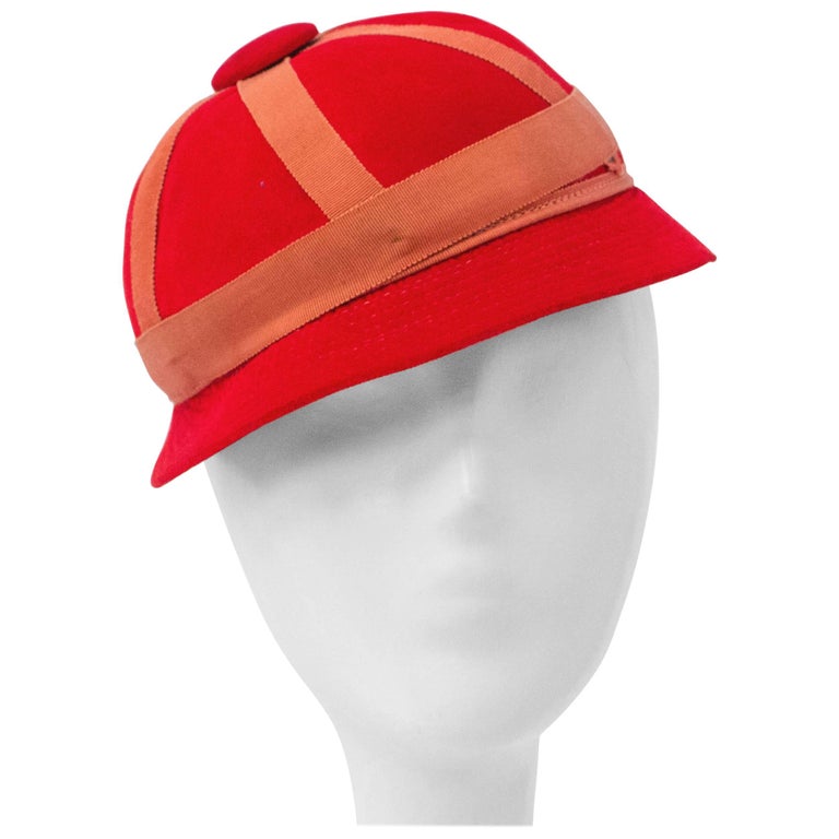 60s John Frederics Child's Red Velvet Mod Cap at 1stDibs | 60s cap