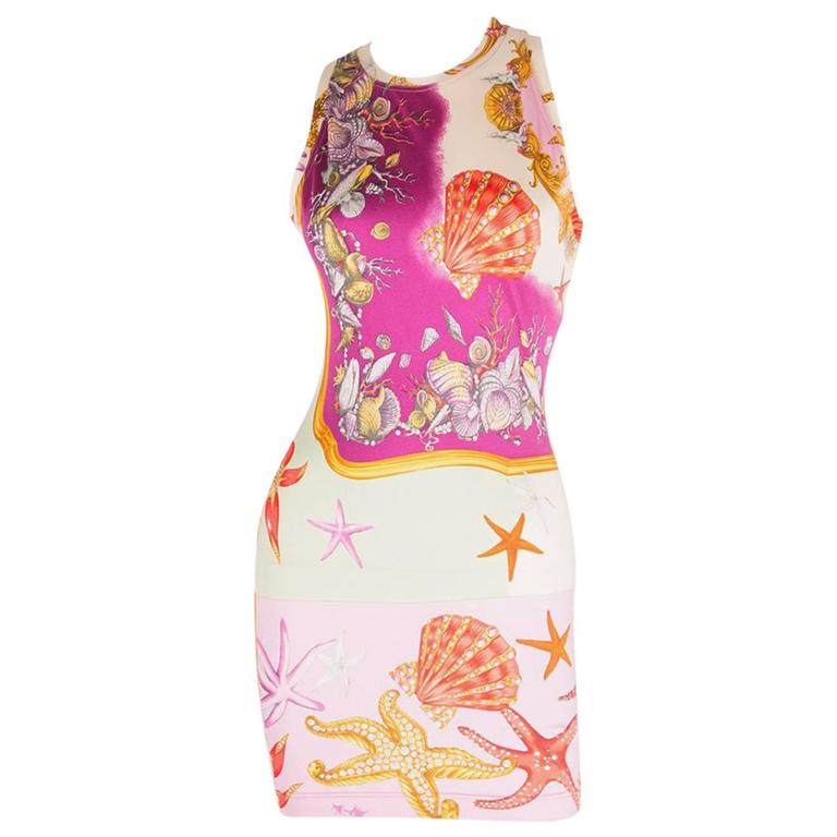 Gianni Versace Seashell Print Dress at 1stDibs
