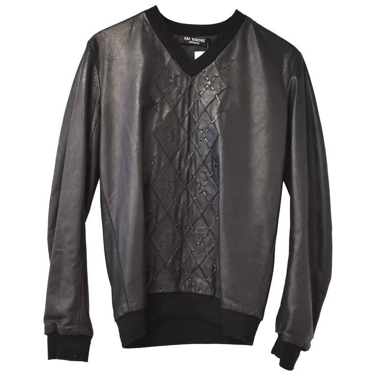 Raf Simons ‘Faux Sweater’ Leather Top at 1stDibs