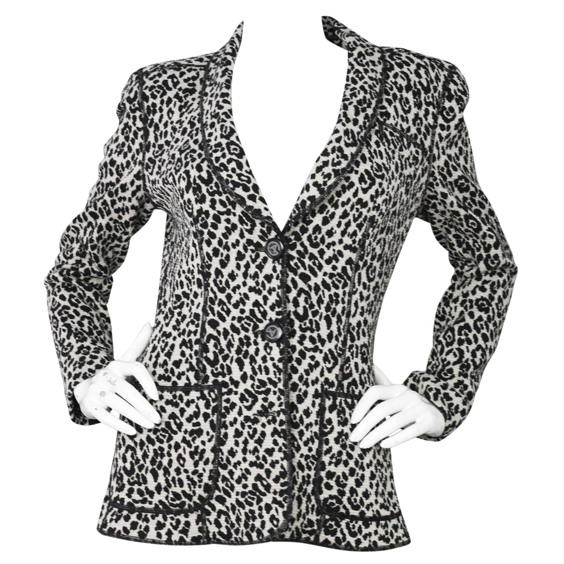 Armani Collezioni Leopard Print Jacket sz US8 For Sale at 1stDibs